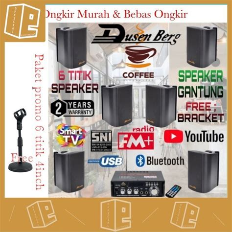 Jual Paket Sound Cafe Klinik Kantor Mesjid 6 Titik Speaker 4 Inch