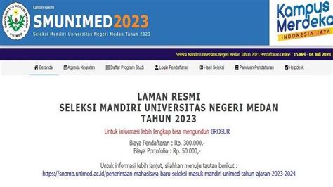 Link Pengumuman Hasil Seleksi Mandiri Unimed 2023 Lengkap Dengan Biaya