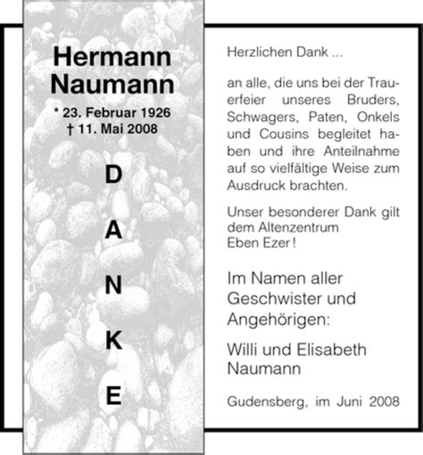 Traueranzeigen Von Hermann Naumann Trauer HNA De