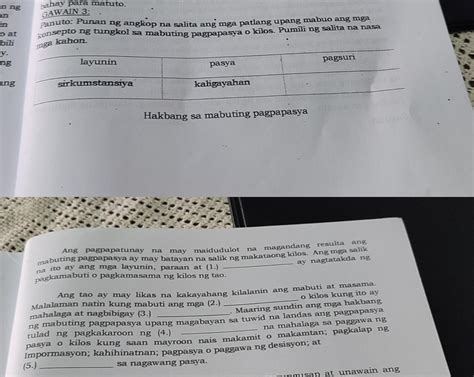 Panuto Punan Ng Angkop Na Salita Ang Mga Patlang Upang Mabuo Ang Mga