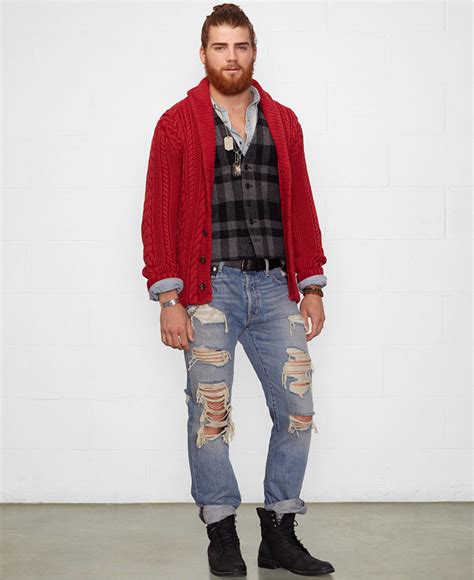Denim Supply Ralph Lauren Cable Knit Shawl Cardigan 165 Macy S