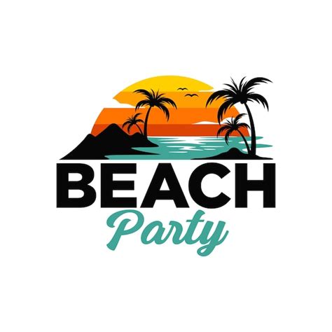 Plantilla De Logotipo De Playa De Verano Vector Premium
