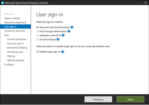 Implement Password Hash Synchronization With Azure AD Connect Sync