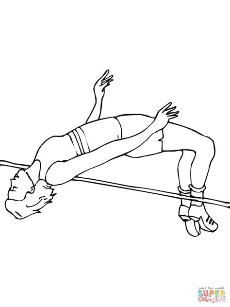 Dibujo De Salto En Alto Femenino Para Colorear Dibujos Para Colorear
