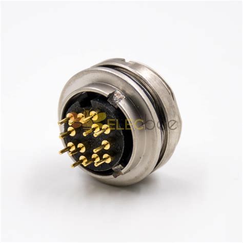 M16 Connector Female Panel Receptacles A Coded 12 Pin Waterproof