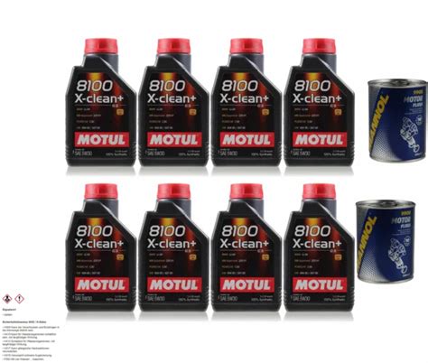 8L MOTORÖL MOTUL 8100 X clean 5W30 2x MANNOL Motor Flush ADDITIV EUR