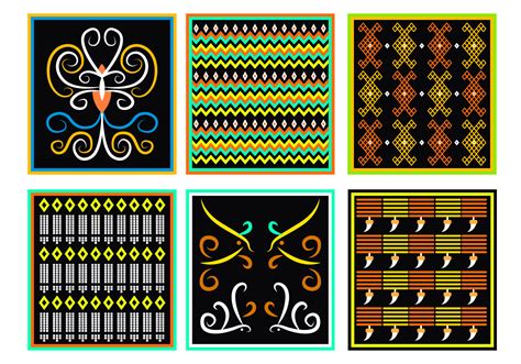 Traditional Dayak Motif Vector Vector Art At Vecteezy