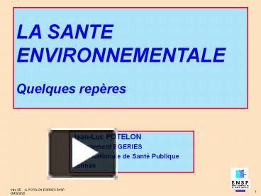 PPT LA DEMARCHE DE SANTE PUBLIQUE APPLIQUEE AU CHAMP SANTE