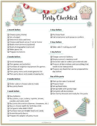 20 Party Plan Checklist Template