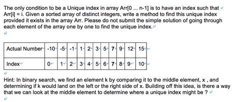 solved the only condition to be a unique index in array