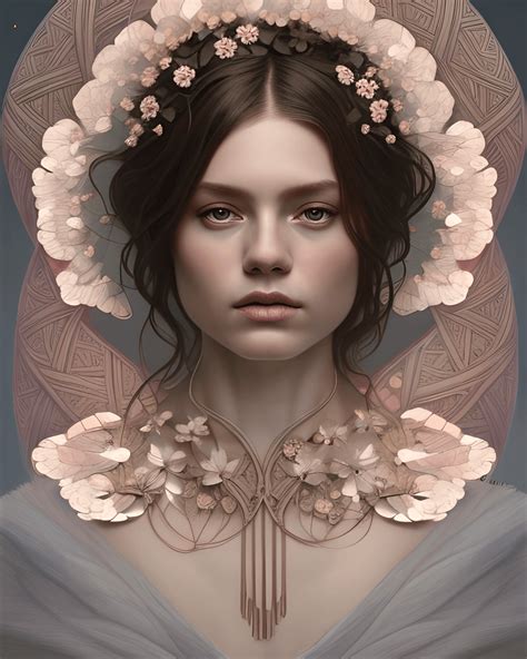 Symmetry Full Body Portrait Of A Beautiful Nordic Shield Maiden