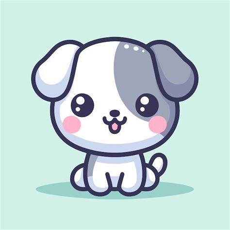 Ilustraci N De Perro Lindo Estilo De Dibujo Vectorial De Perro Kawaii