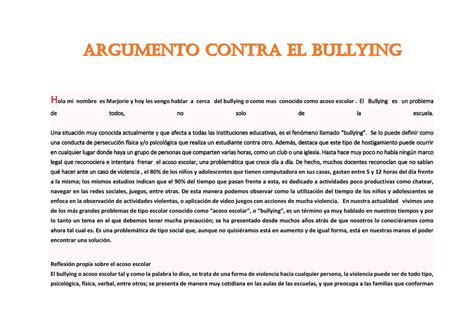 Argumentos Sobre O Bullying LIBRAIN
