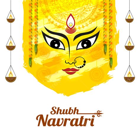 Shubh Navratri Beautiful Greeting Card Transparent Illustration With