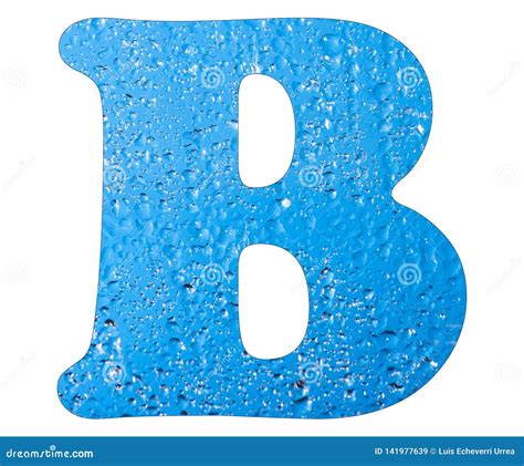 La Letra B Agua Azul Cae El Fondo Blanco Imagen De Archivo Imagen