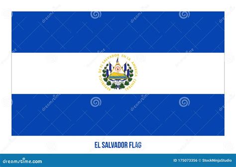 El Salvador Flag Vector Illustration On White Background El Salvador
