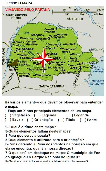 Prof Sheila da Vitorino Leitura de mapas Paraná regiões do Brasil
