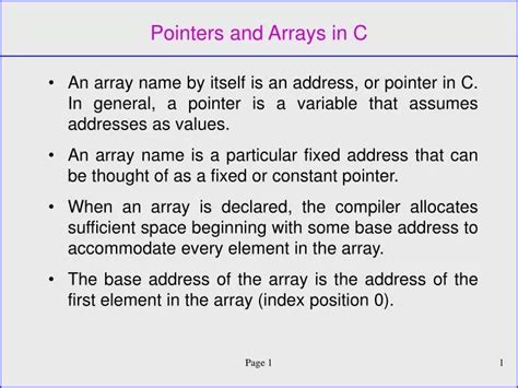 ppt pointers and arrays in c powerpoint presentation free download id 3195011