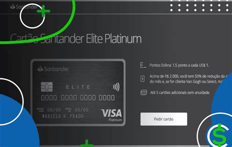 Cartões Santander Elite Platinum benefícios e como solicitar