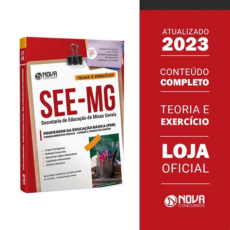 Apostila SEE MG 2023 Professor de Educação Básica PEB Comum a