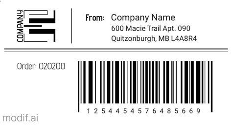 Horizontal Barcode Label Template Mediamodifier