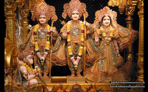 To View Sita Rama Laxman Hanuman Wallpaper Of Bhaktivedanta Manor In