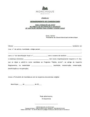 Preench Vel Dispon Vel Cm Monchique Requerimento De Candidatura C