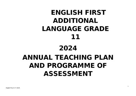 Efal Atp Gr English First Additional Language Grade