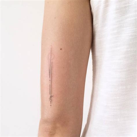 Hand Poked Line Tattoo Tattoogrid Net