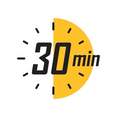Premium Vector 30 Minutes On Stopwatch Icon In Flat Style Clock Face