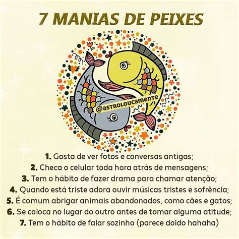 Astroloucamente Por Signos No Instagram 7 Manias De Peixes Algum