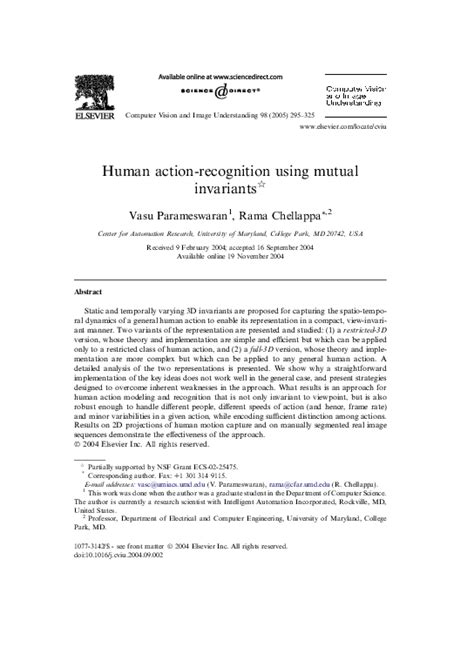 pdf human action recognition using mutual invariants vasu parameswaran