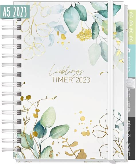 Kalender 2023 A5 Lieblings Timer Premium Blattgold Terminplaner