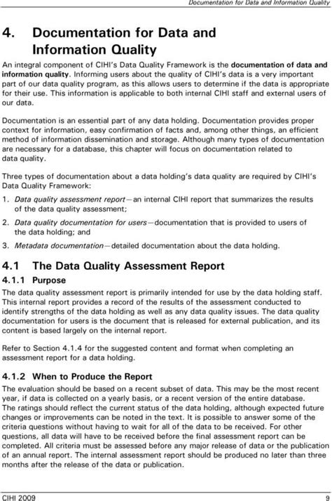 data quality assessment report template best professional templates