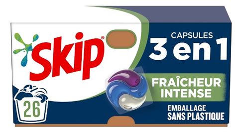 Lessive fraîcheur intense 3 en 1 Skip x26 caps bestshopnutrition