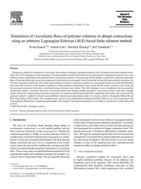 simulation of viscoelastic flows of polymer solutions in trddc 1