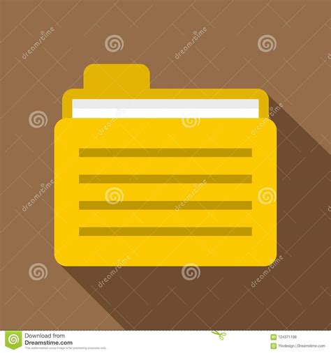 Icono Amarillo De La Carpeta De Archivos Estilo Plano Stock De