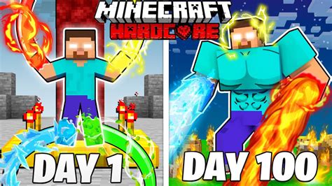 I Survived Days As Elemental Herobrine In Hardcore Minecraft Youtube