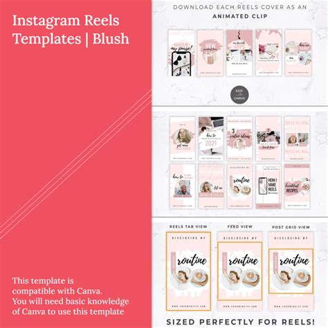 Instagram Reels Templates Blush Masterbundles