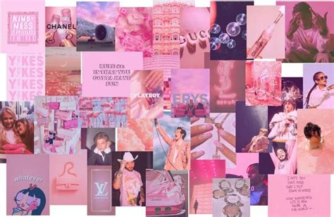 80 Pcs Pink Aesthetic Collage Kit Etsy Pink Wallpaper Laptop Cute