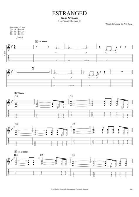 Estranged Tab By Guns N Roses Guitar Pro Full Score MySongBook