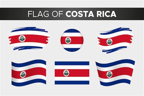 Bandera nacional de costa rica en estilo de botón de círculo ondulado