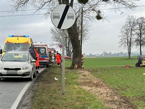 Wypadek śmiertelny na drodze krajowej nr 45 Volkswagen uderzył w