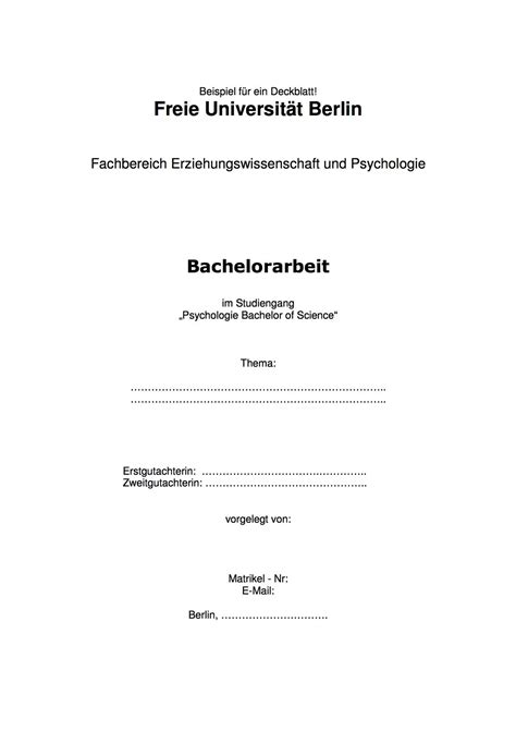 Beispiel Deckblatt Masterarbeit