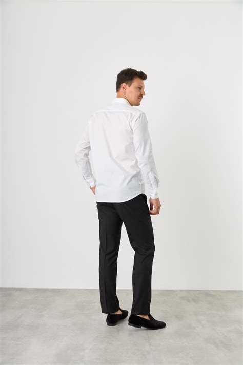 Camisa Masculina Social Slim Manga Comprida Branca Delucca Clássico