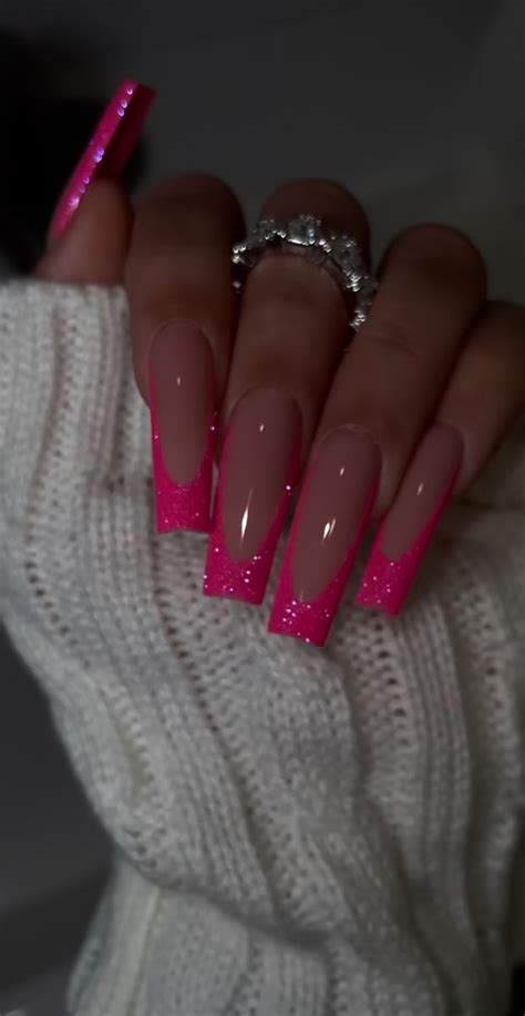 Unique Acrylic Nails French Tip Acrylic Nails Colored Acrylic Nails