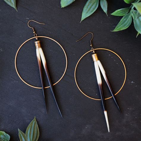 Soulfull Elegance Earrings Porcupine Quill Earrings Beth Dutton Quill