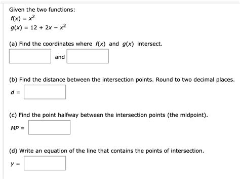 solved given the two functions f x x2 g x 12 2x