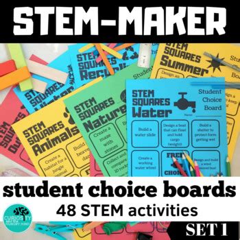 Stem Makerspace Choice Boards Set By Curiosity And The Hungry Mind
