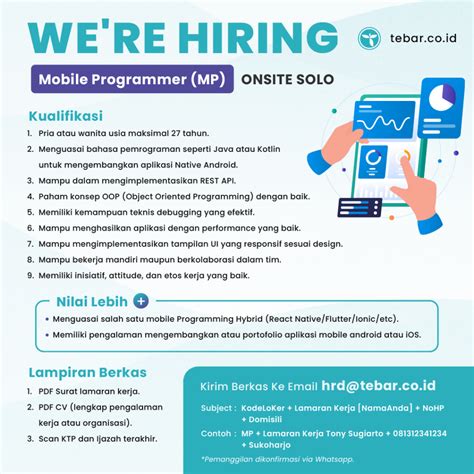 lowongan pekerjaan mobile programmer tebar acec ums